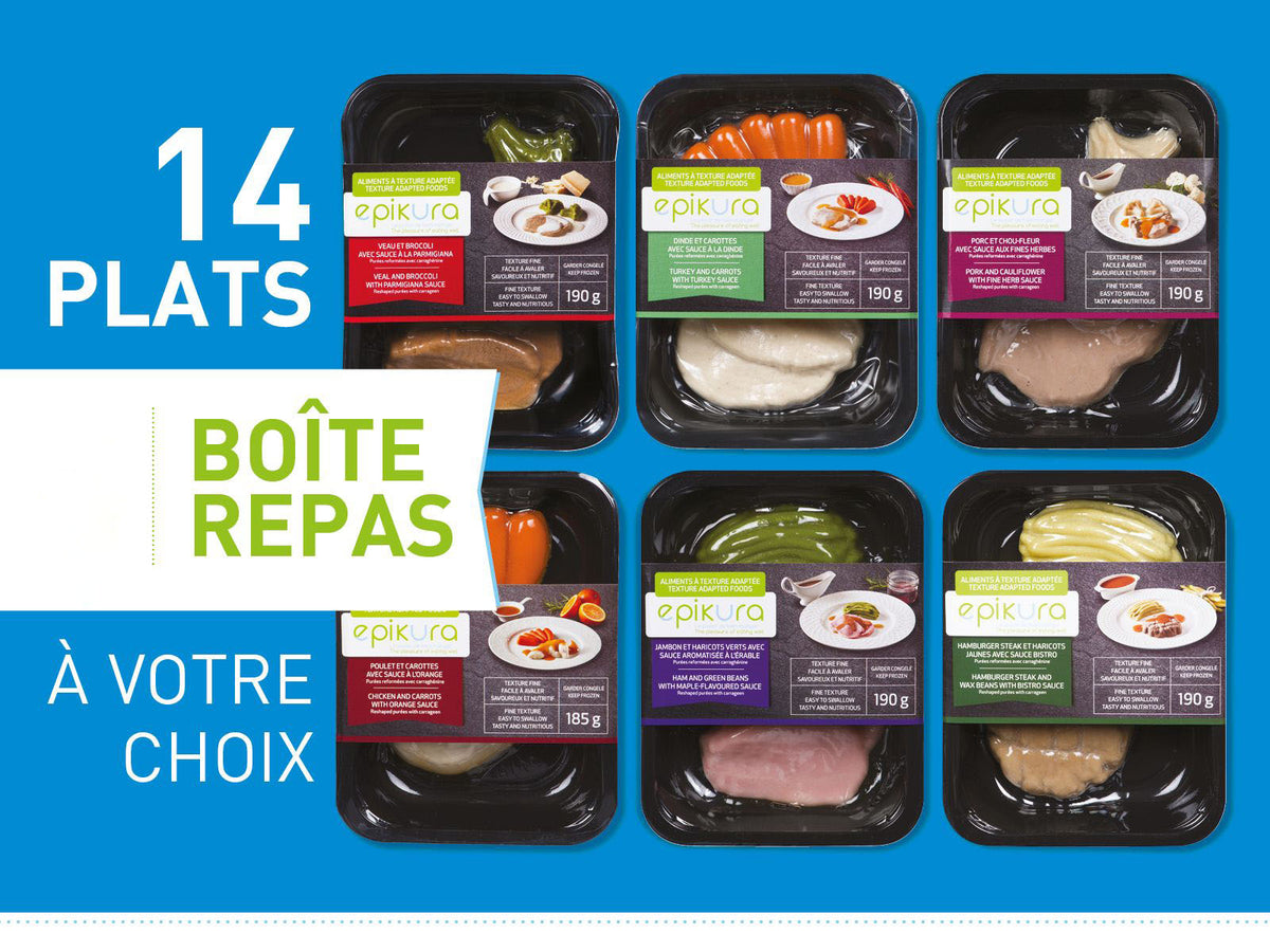 Boîte-repas 14 plats adaptés à la dysphagie | Epikura
